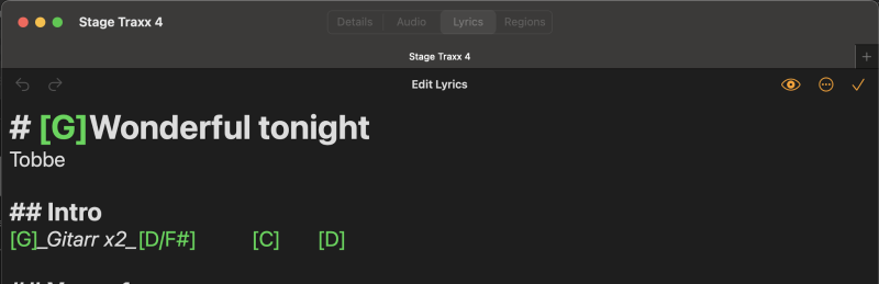 Toolbar of Song details get disabled - Stage Traxx / Stage Cue Support