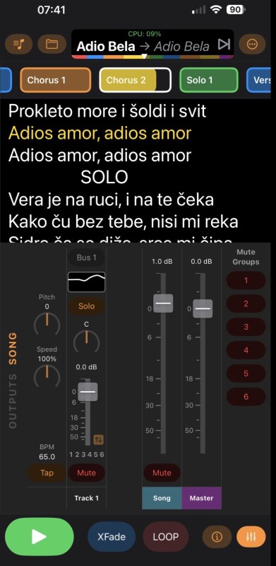 Interface layout i Portrait mode - Stage Traxx / Stage Cue Support